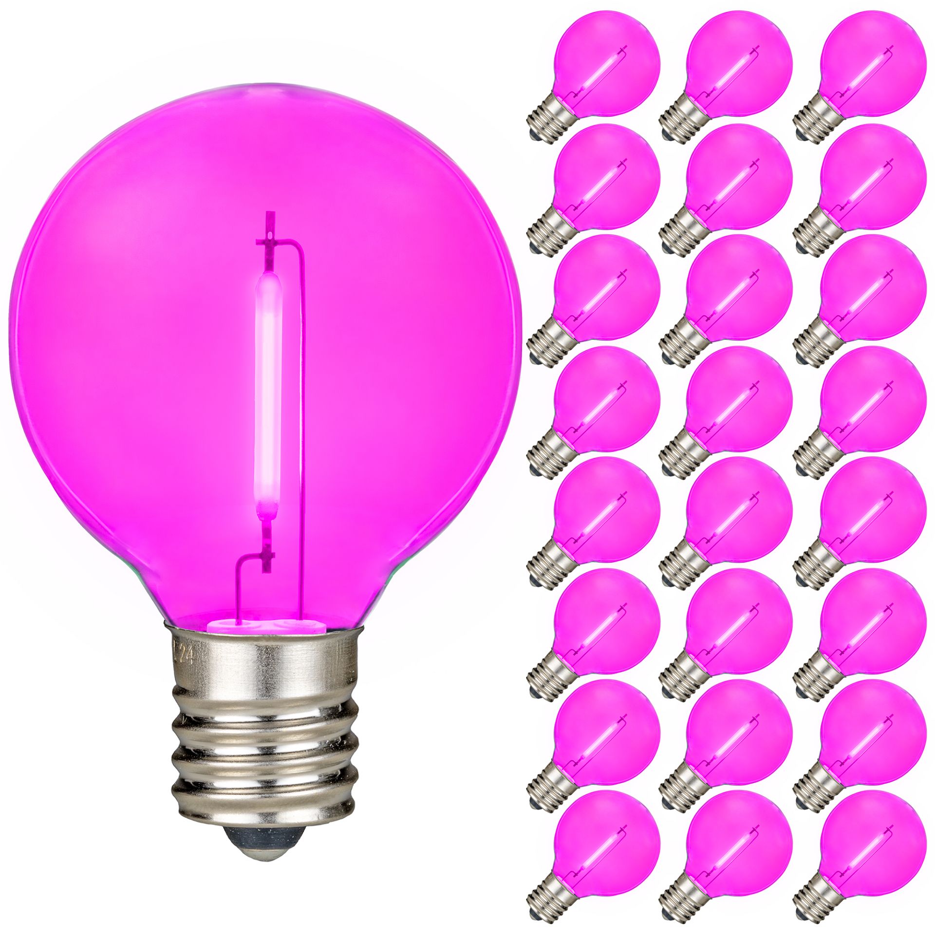 Pink LED G40 plastic Globe Light Bulbs - Novelty Lights Novelty Lights ...