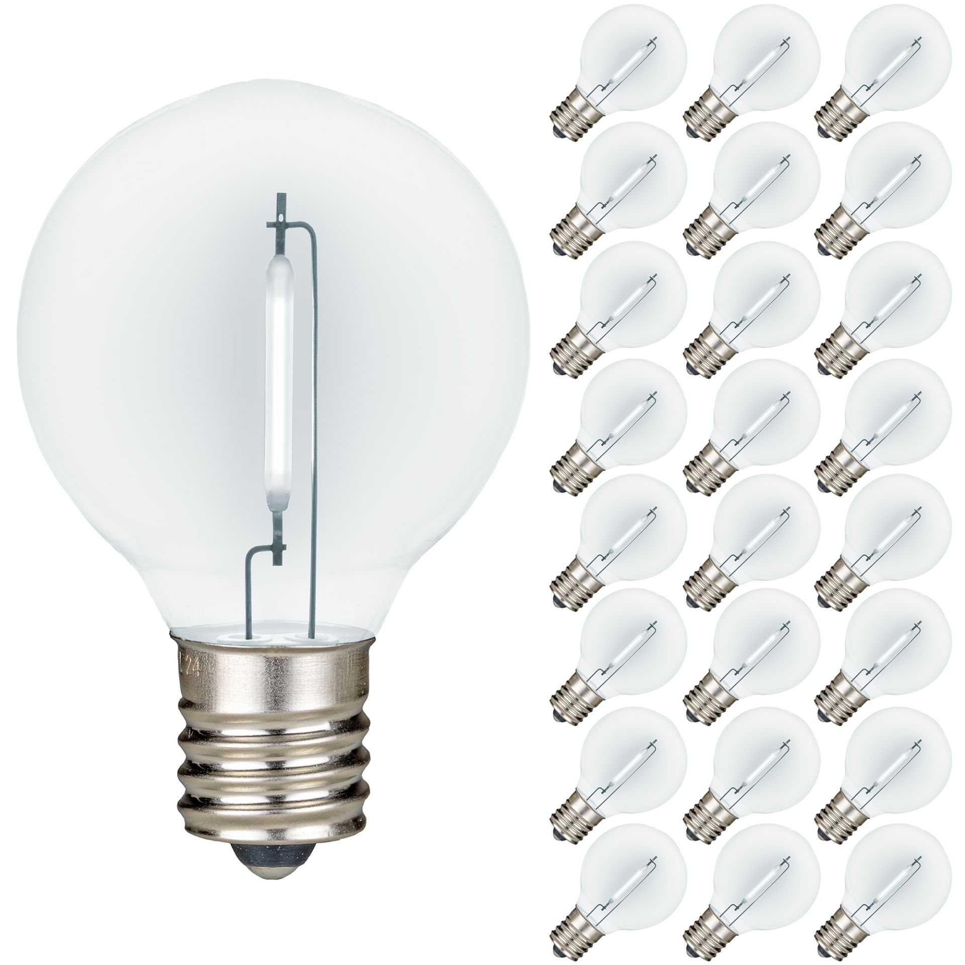 Pure White LED G40 plastic Globe Light Bulbs - Novelty Lights Novelty ...