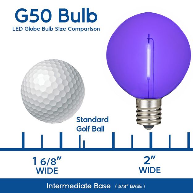 Purple LED G50 Plastic Filament Globe Bulbs - Novelty LightsNovelty ...