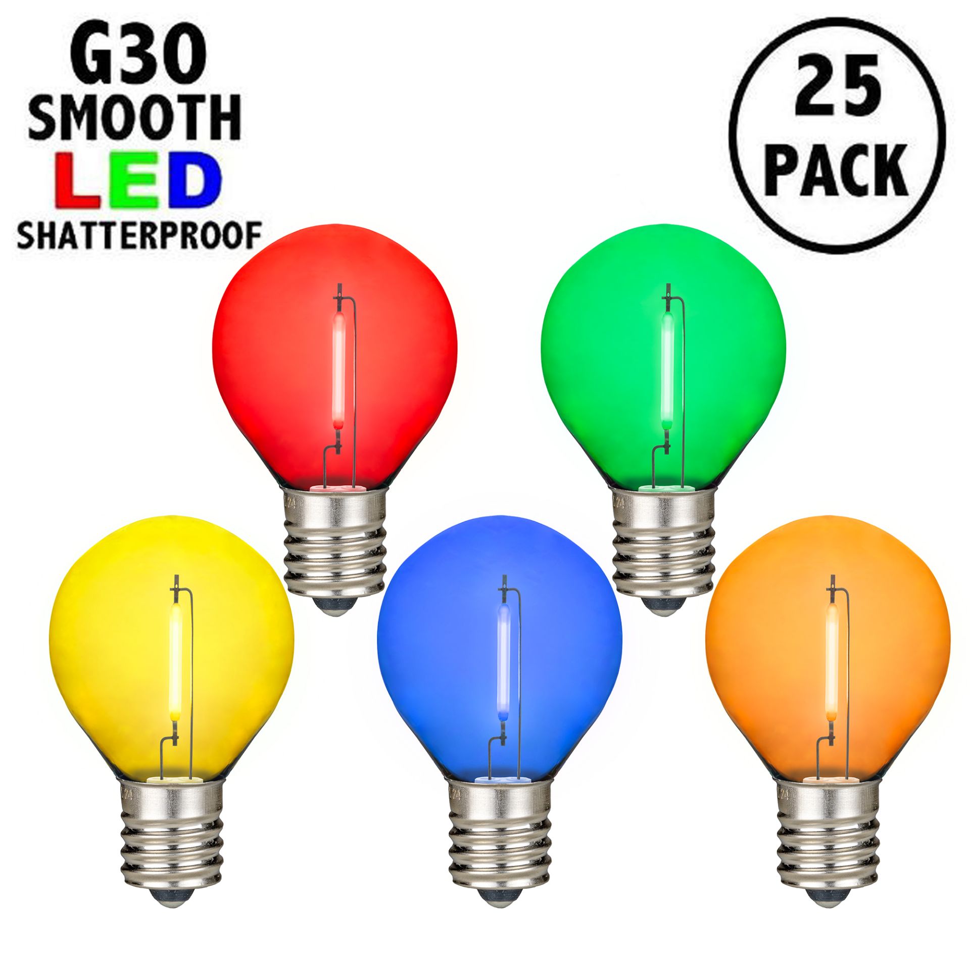 Multi LED G30 plastic Globe Light Bulbs - Novelty Lights Novelty Lights ...