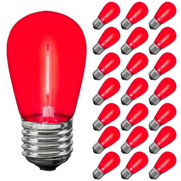 Red LED S14 Bulbs with Filament LED - Novelty Lights IncNovelty Lights ...
