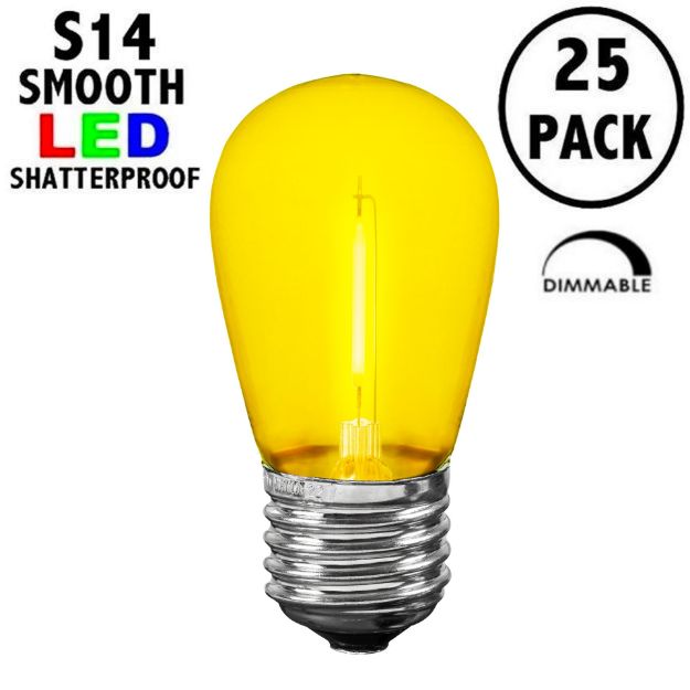 Yellow LED S14 Bulbs with Filament LED - Novelty Lights IncNovelty ...