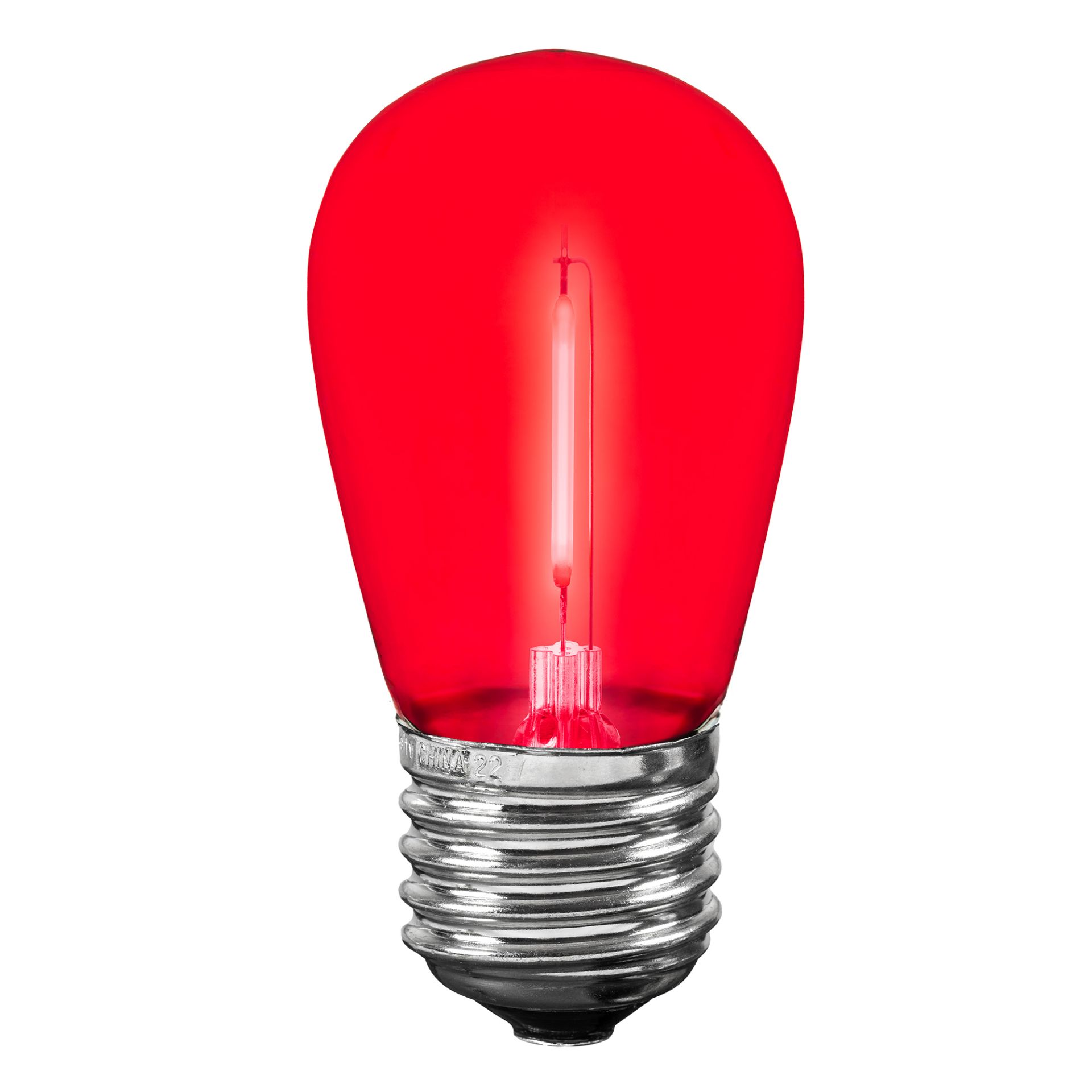 Red LED S14 Bulbs with Filament LED 5 Pack - Novelty Lights IncNovelty ...