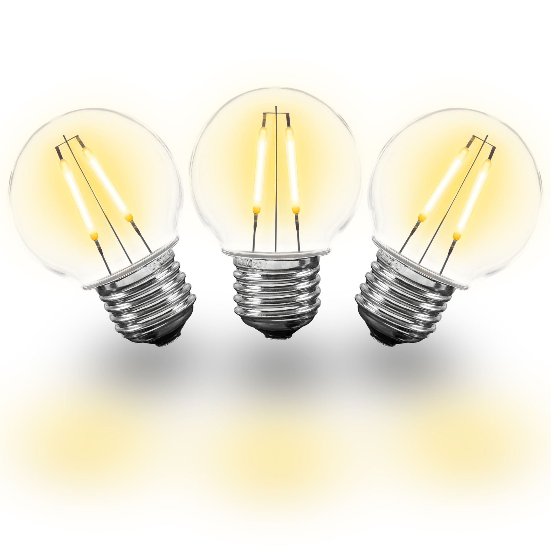 Dual Filament Warm White LED G50 Plastic Globe Bulbs - Novelty ...