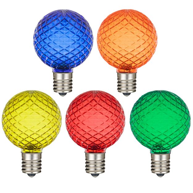 Multi Color LED G50 Plastic Filament Globe Bulbs - Novelty ...