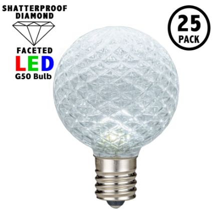G50 Diamond Faceted LED Globe Bulbs - Novelty Lights IncNovelty Lights ...