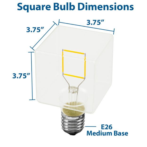 LED Square Frosted Warm White Medium Base Glass Filament Bulb - Novelty ...
