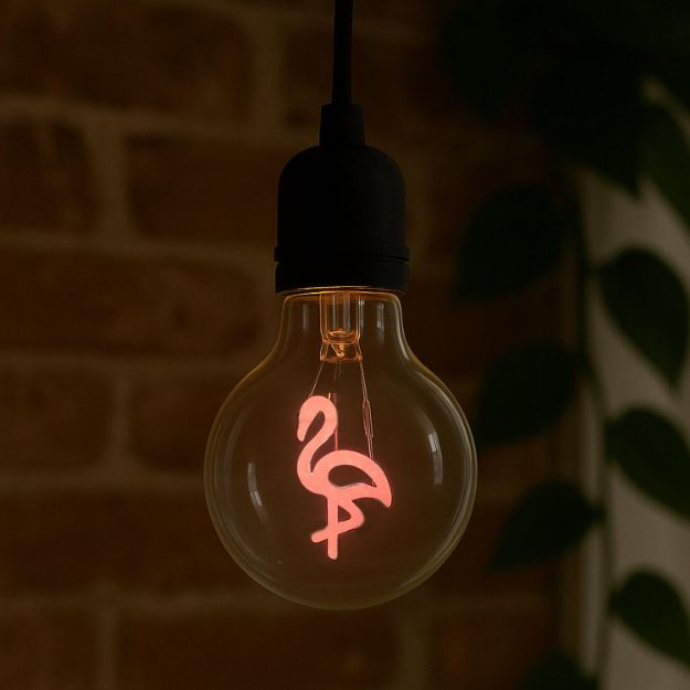LED Flamingo Decorative Filament G80 Medium Base Glass Bulb - Novelty ...