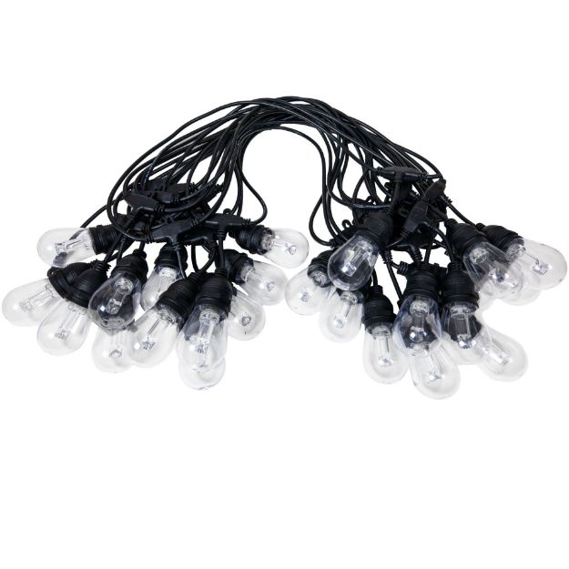 48' RGBWW LED S14 Patio Light String – 24 Bulbs, Black Wire | Novelty ...