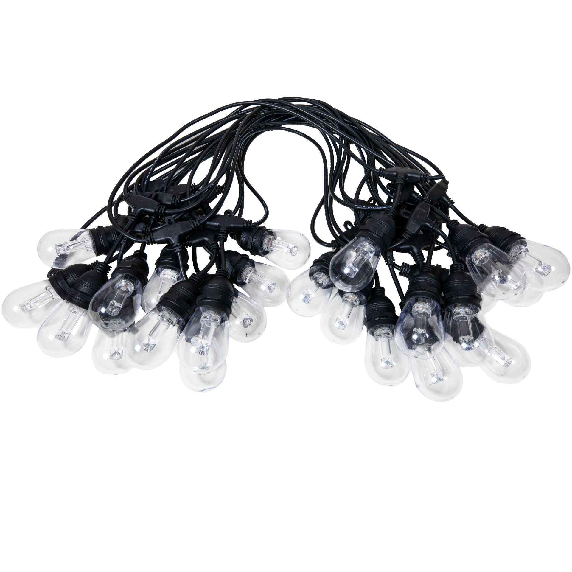 24' RGBWW LED S14 Patio Light String – 12 Bulbs, Black Wire | Novelty ...