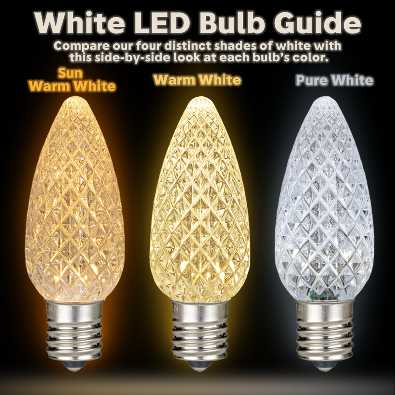 NL Select LED Pure White C9 Replacement Christmas Lights 25 PackNovelty Lights | LED Christmas ...