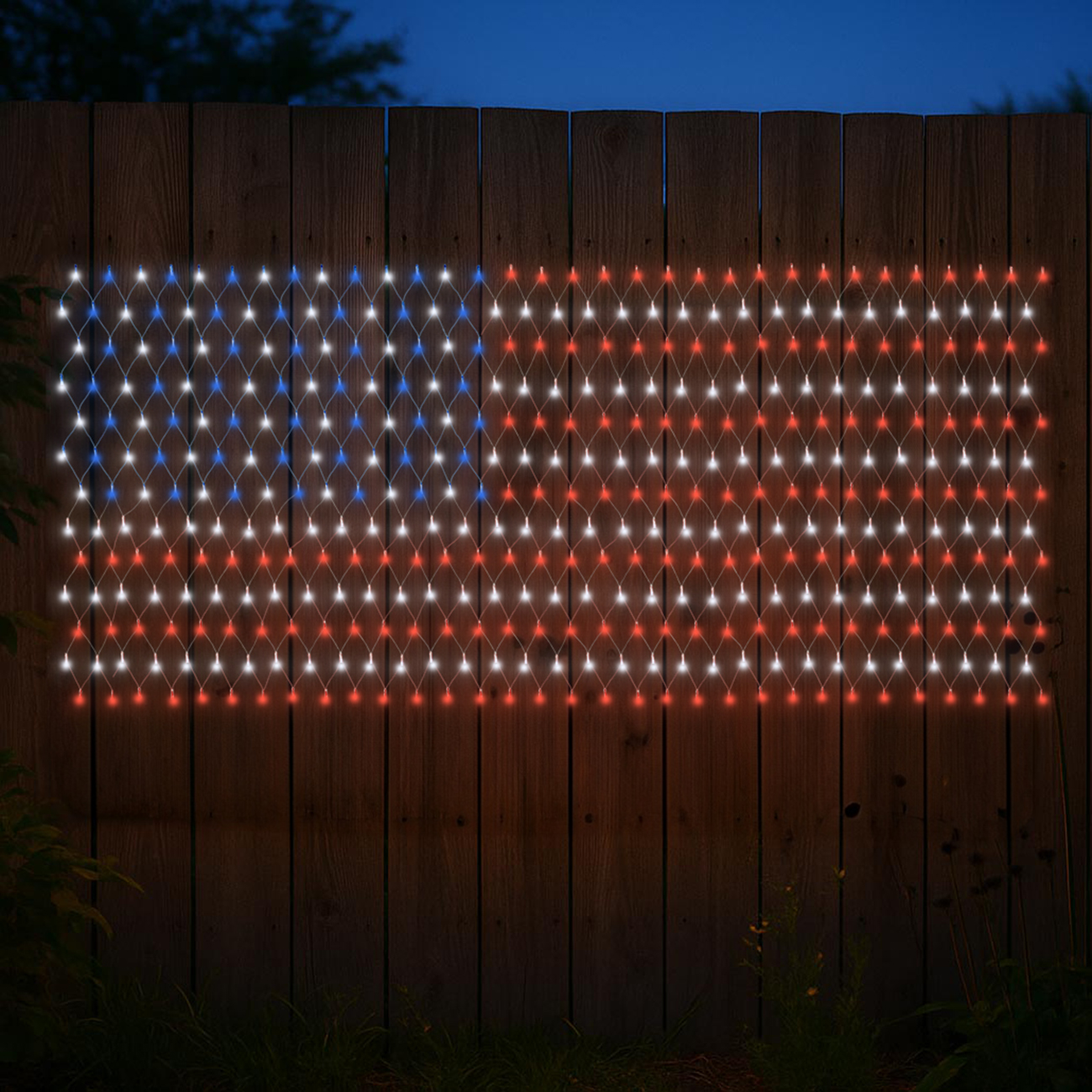 USA Flag LED Net Lights 84"x 42" Transparent Wire - Novelty Lights ...
