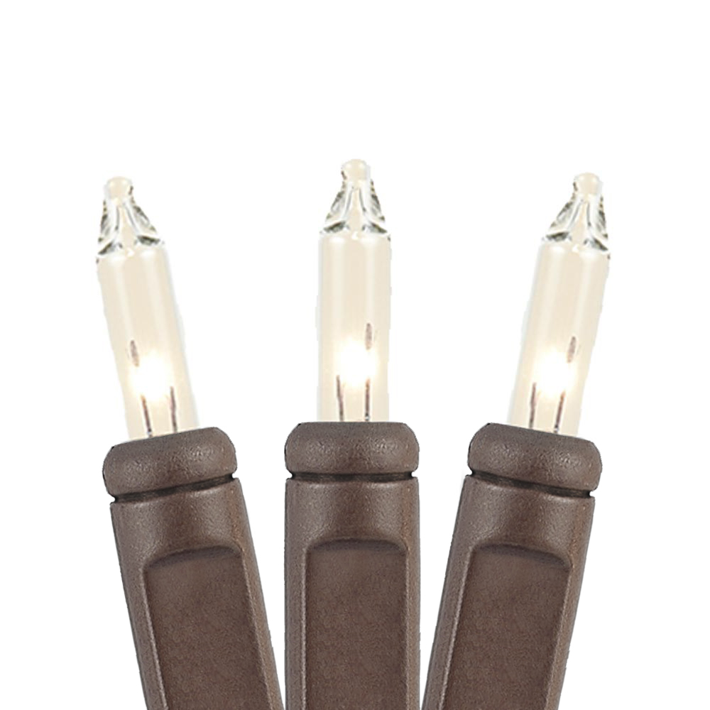 Non Connectable Christmas Mini Light Sets 35 Light Brown Wire Clear ...