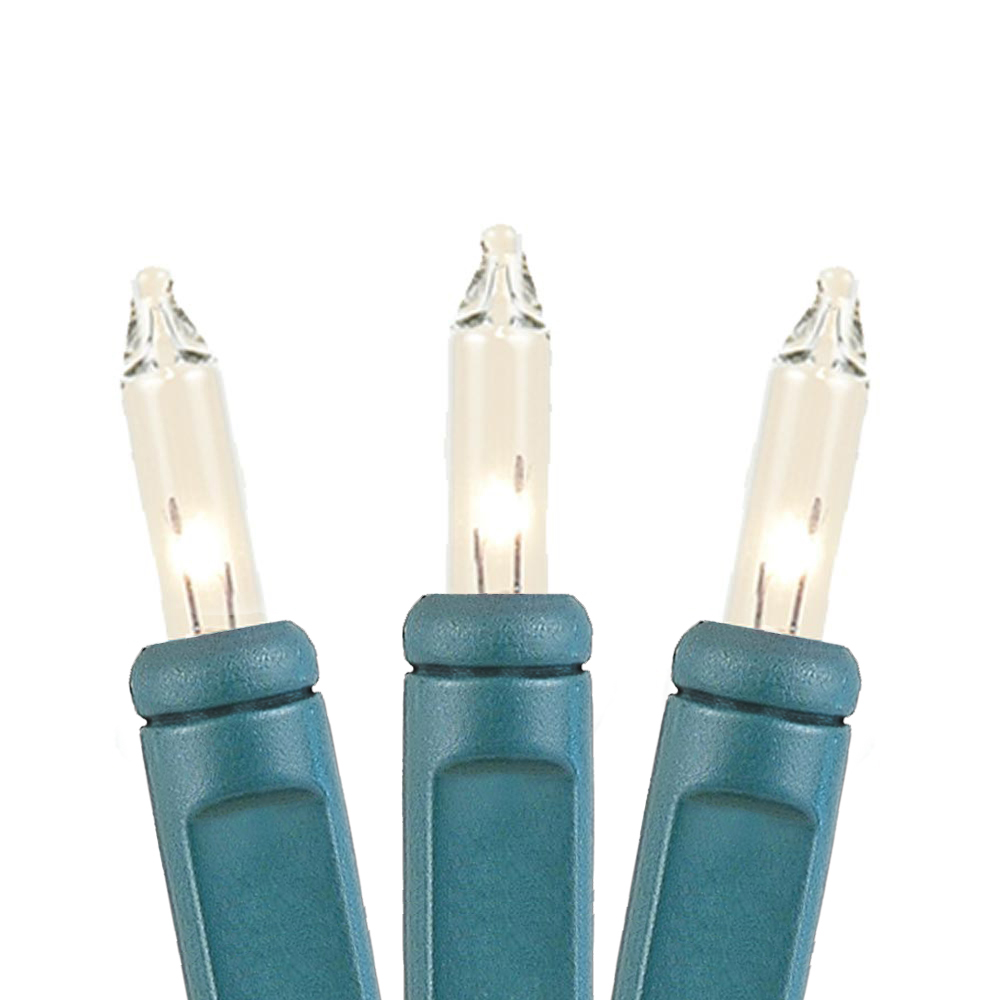 Christmas Mini Light Sets 10 Light Green Wire Clear BulbNovelty Lights ...