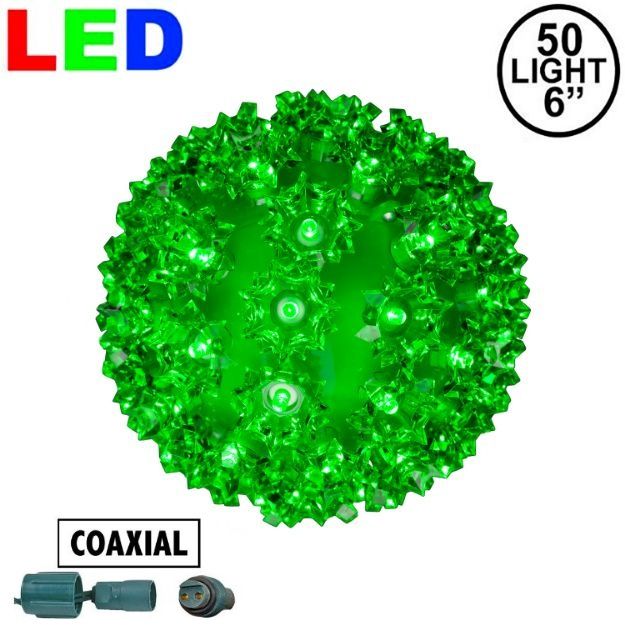 6" Green LED Starlight Sphere | 50-Light Coaxial Sphere - Novelty ...