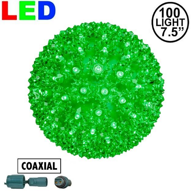 7.5" Green LED Starlight Sphere | 100-Light Coaxial Sphere - Novelty ...