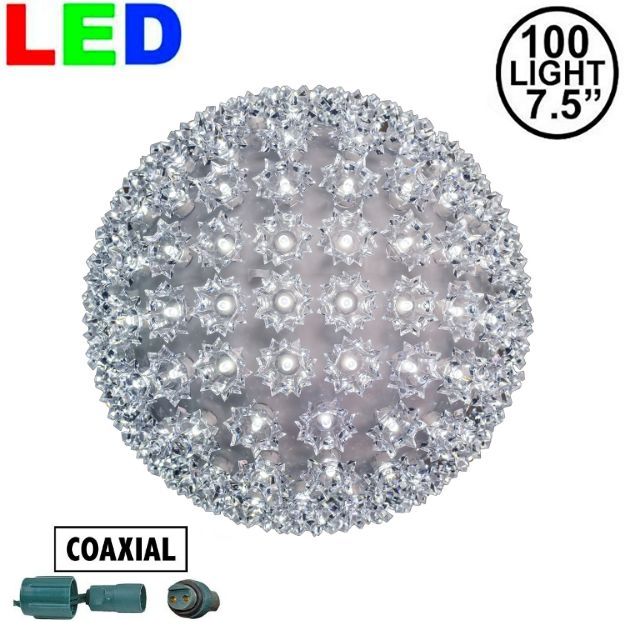 7.5" Pure White LED Starlight Sphere | 100-Light Coaxial Sphere ...