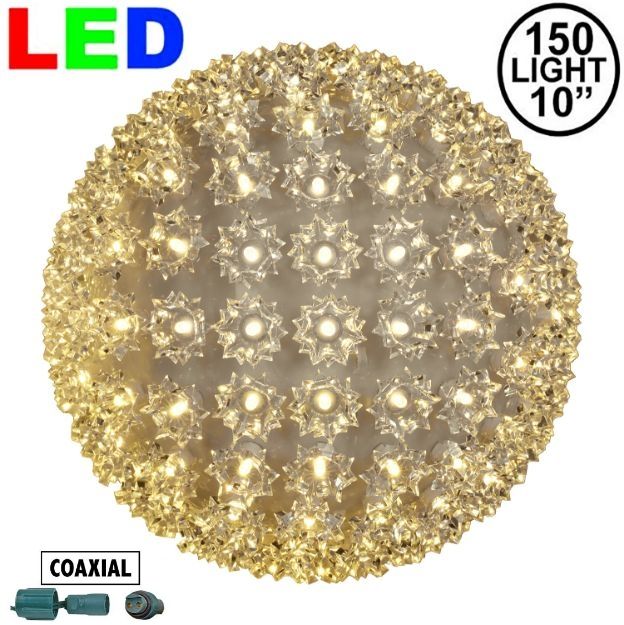 10" Warm White LED Starlight Sphere | 150-Light Coaxial Sphere ...
