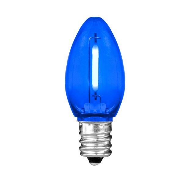 Blue LED Plastic Filament C7 Replacement Christmas Bulbs Novelty Lights ...
