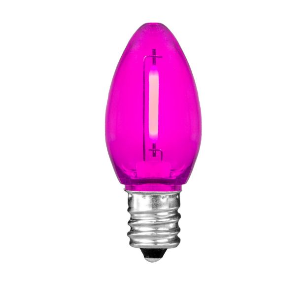 Pink LED Plastic Filament C7 Replacement Christmas Bulbs Novelty Lights ...