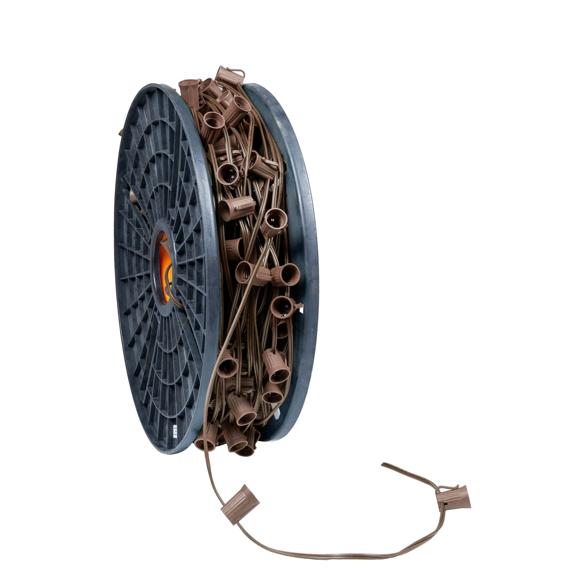 C9 250 Foot Brown wire Bulk Spool with 12" Spacing - Novelty Lights ...