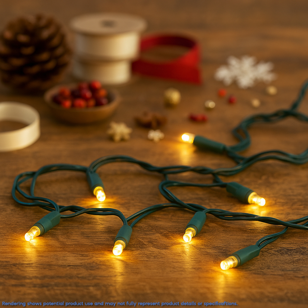 10 Light Warm White LED Christmas Light Set Non-Connectable - Novelty ...