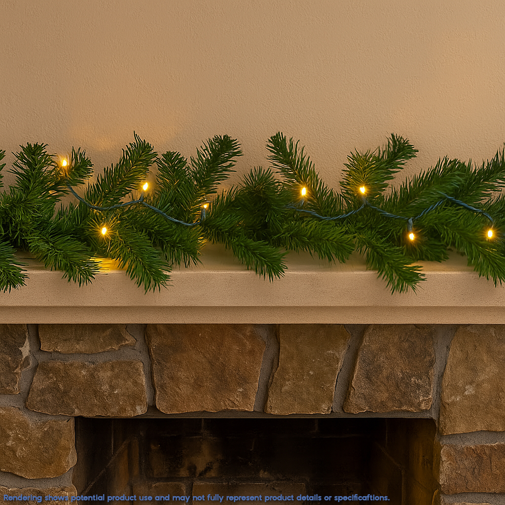 10 Light Warm White LED Christmas Light Set Non-Connectable - Novelty ...