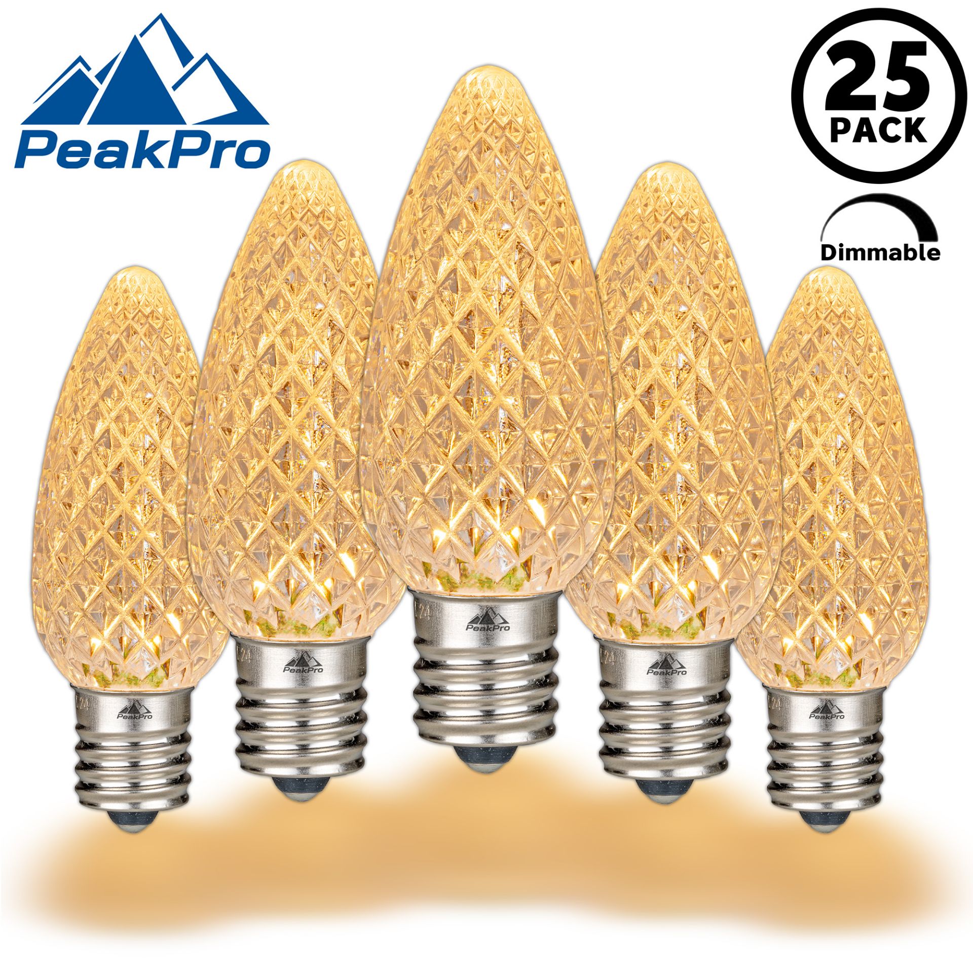 LED Sun Warm White C9 Replacement Christmas Lights 25 PackNovelty ...