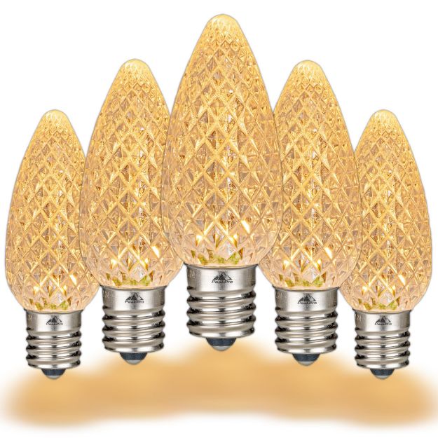 LED Sun Warm White C9 Replacement Christmas Lights 25 PackNovelty ...
