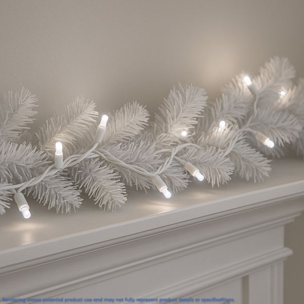 10 Light Pure White LED Christmas Light Set Non-Connectable - Novelty ...