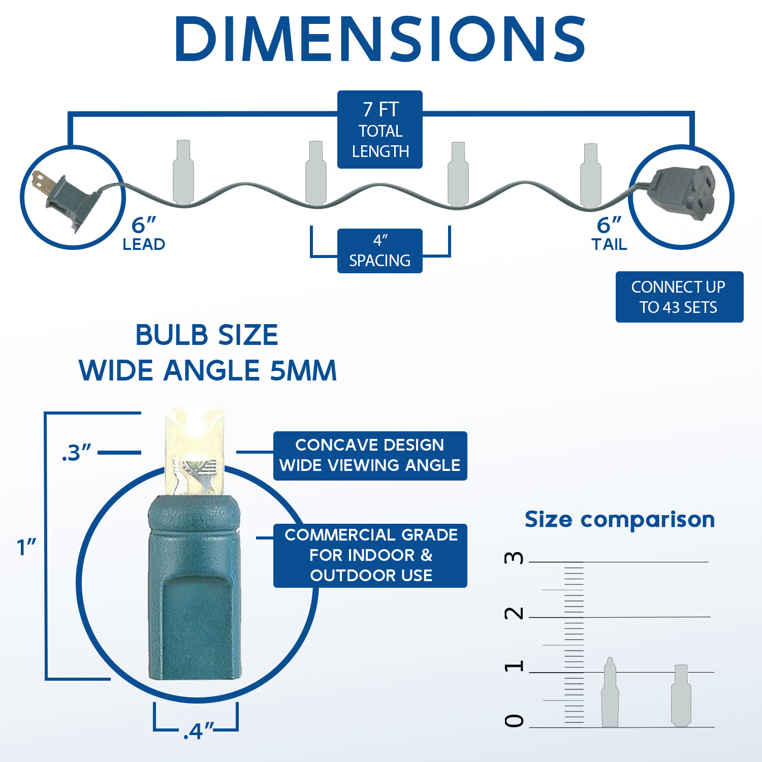 20 Light Pure White LED Christmas Light Set - Novelty Lights IncNovelty ...