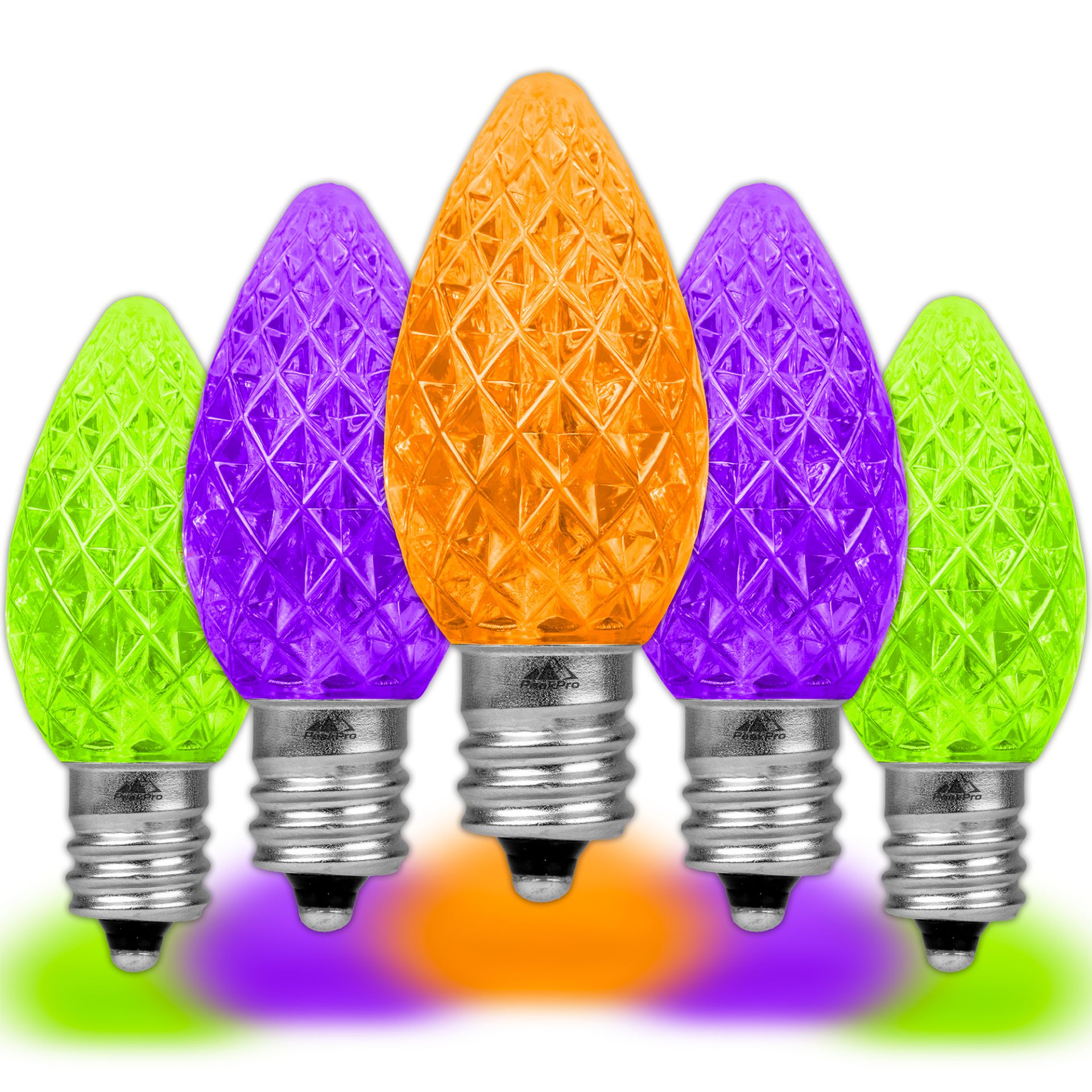 Lime/Purple/Orange LED C7 Replacement Christmas BulbsNovelty Lights ...