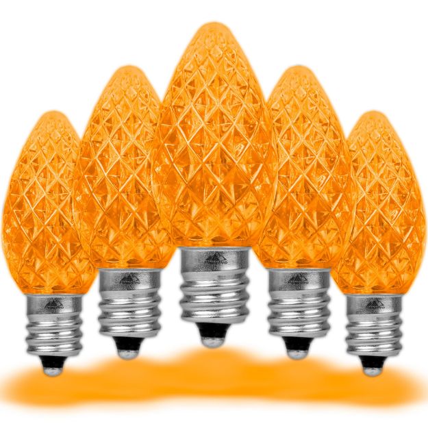 Amber / Orange LED C7 Replacement Christmas Bulbs Novelty Lights | LED ...