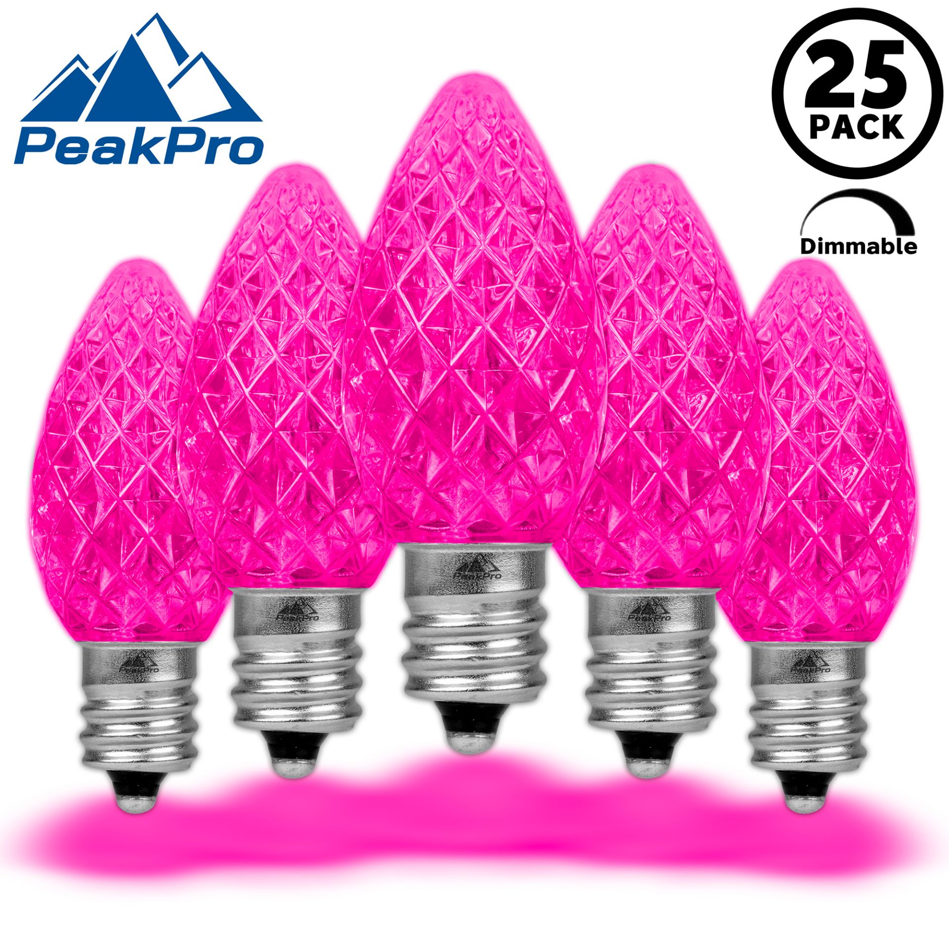 Pink LED C7 Replacement Christmas Bulbs Novelty Lights | LED Christmas ...