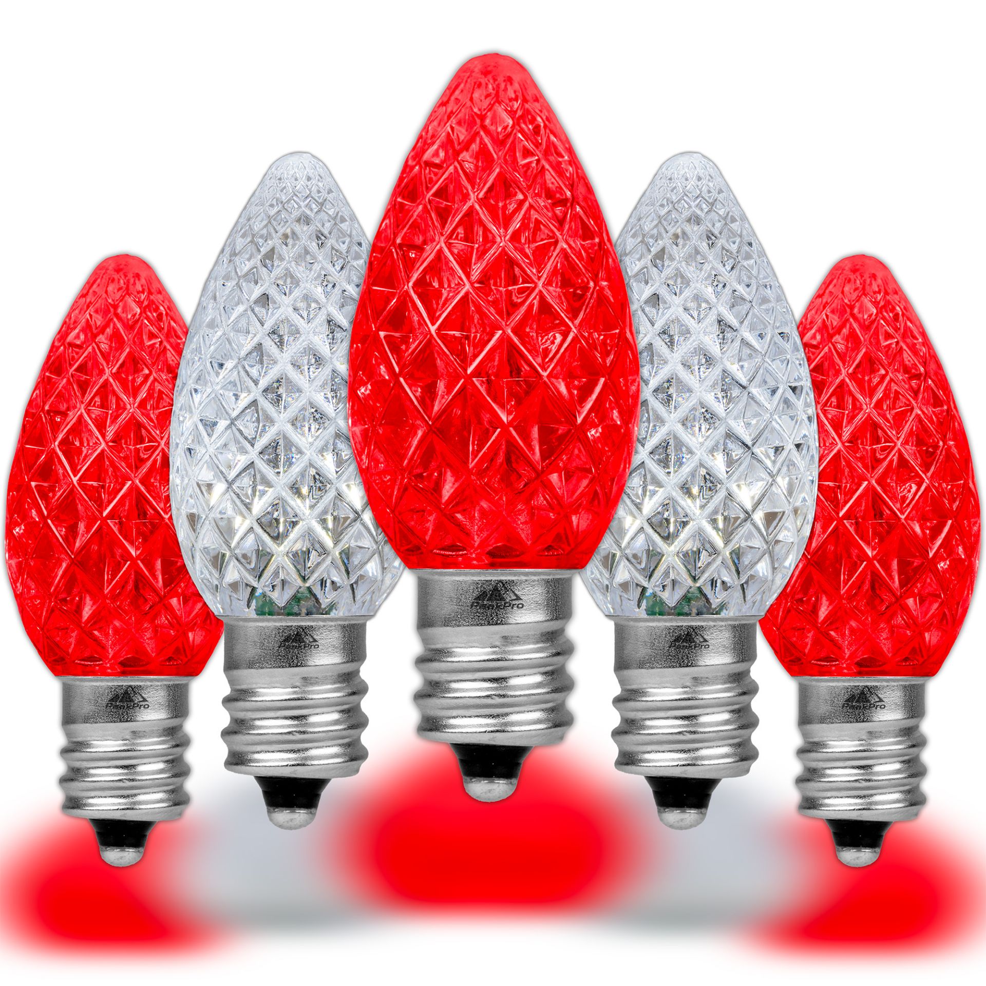 Red/Pure White LED C7 Replacement Christmas Bulbs Novelty Lights | LED ...