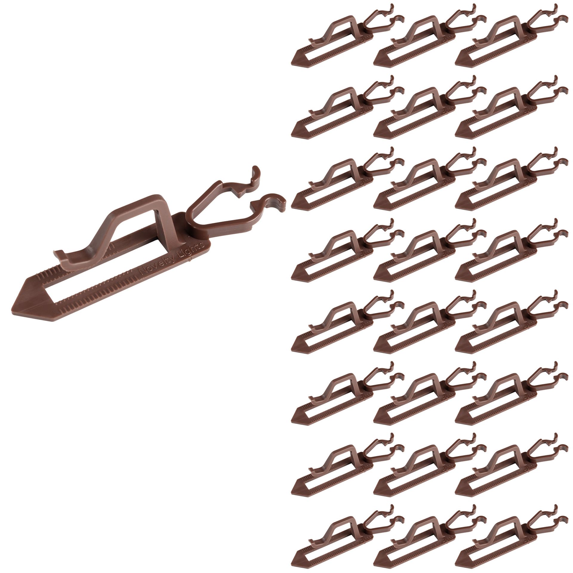25 Pack Clay Tile Roof Clips, Brown - Novelty Lights Novelty Lights ...