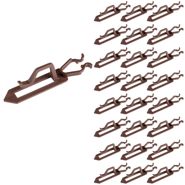 25 Pack Clay Tile Roof Clips, Brown - Novelty Lights Novelty Lights ...