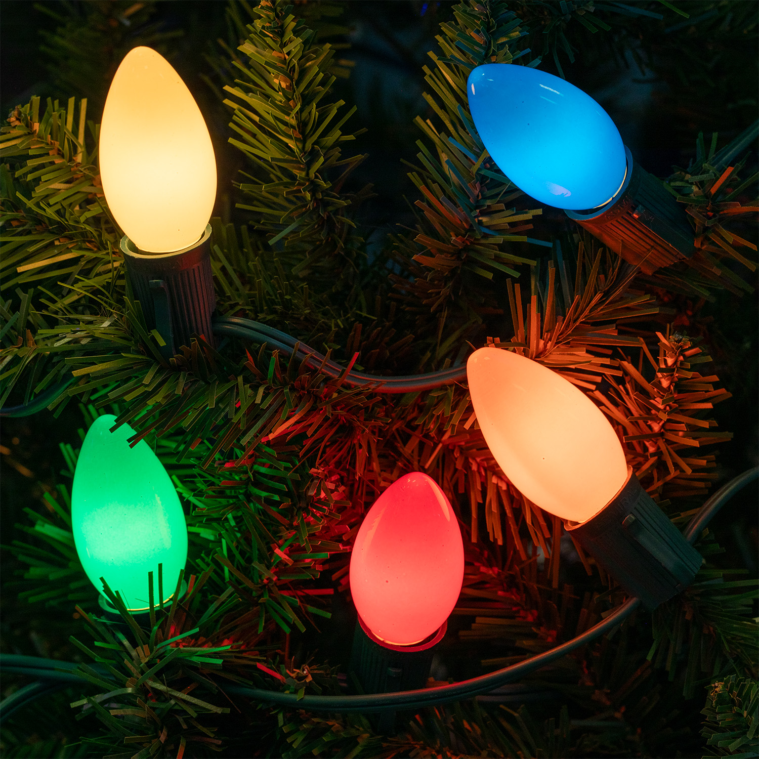 C9 RetroGlo Vintage Blue Ceramic LED Replacement Bulbs - Novelty Lights ...