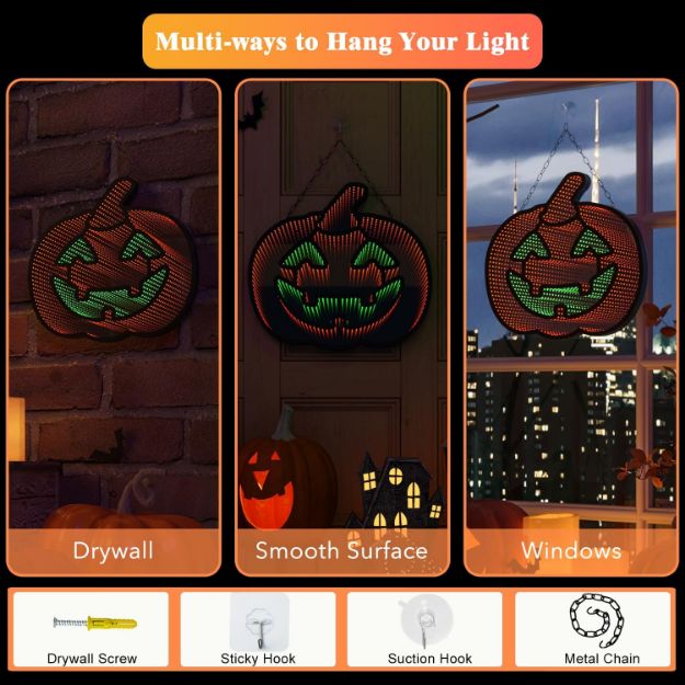3D LED Pumpkin Infinity MirrorNovelty Lights | LED Christmas Lights ...