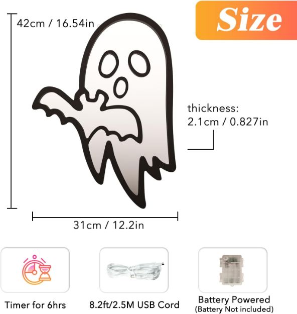 3D LED Ghost Infinity MirrorNovelty Lights | LED Christmas Lights ...