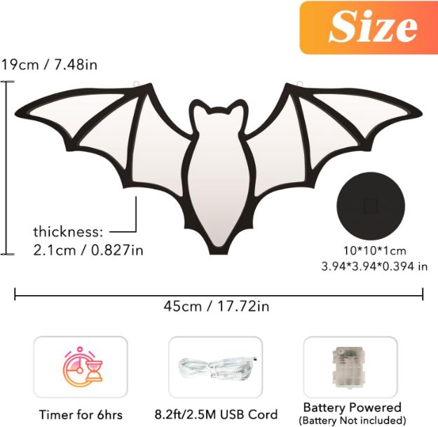 3D LED Bat Infinity MirrorNovelty Lights | LED Christmas Lights | Patio ...
