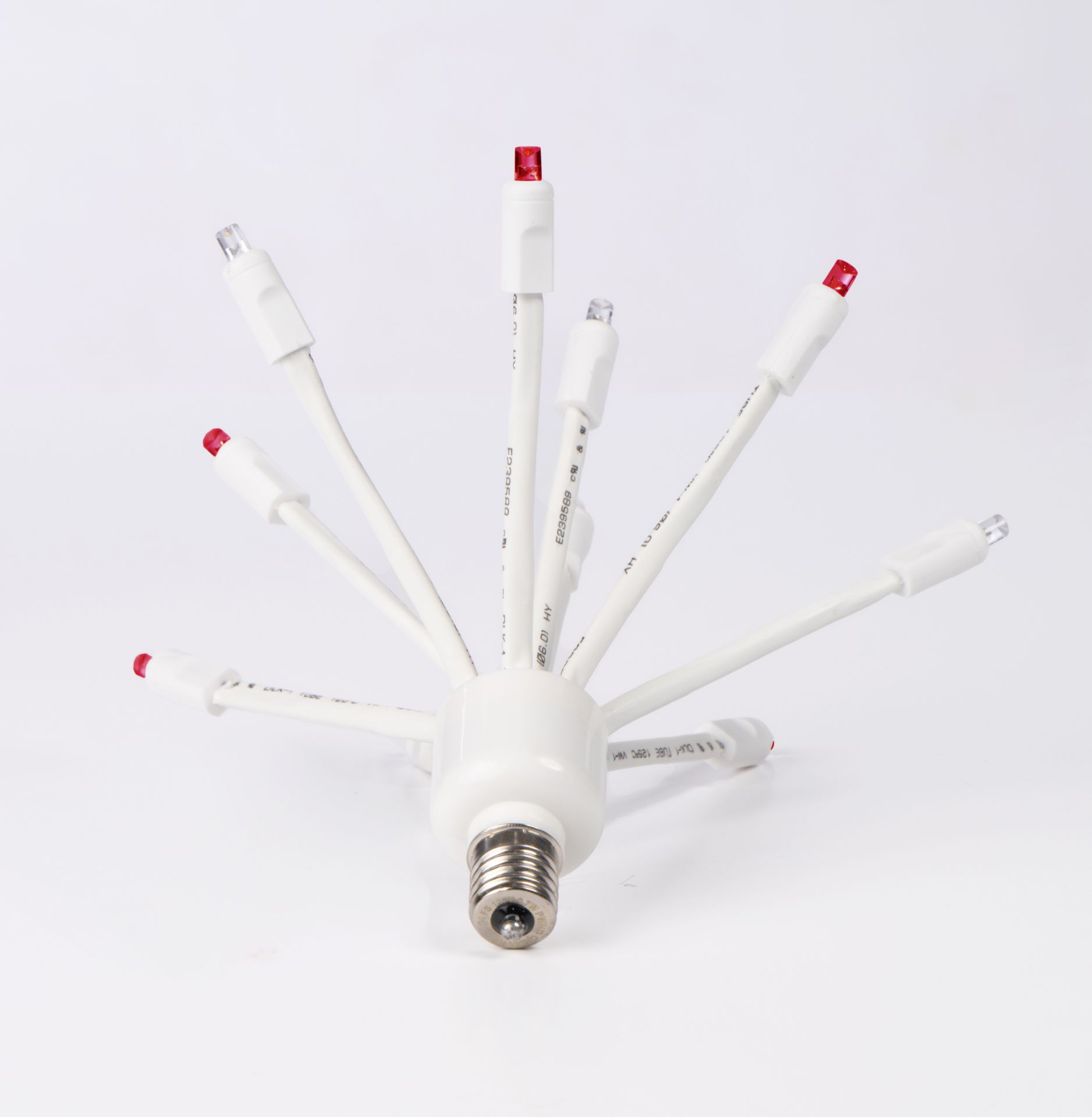 LED C9 Glitzer Pure White/Red 5pk, White Base - Novelty Lights, Inc ...
