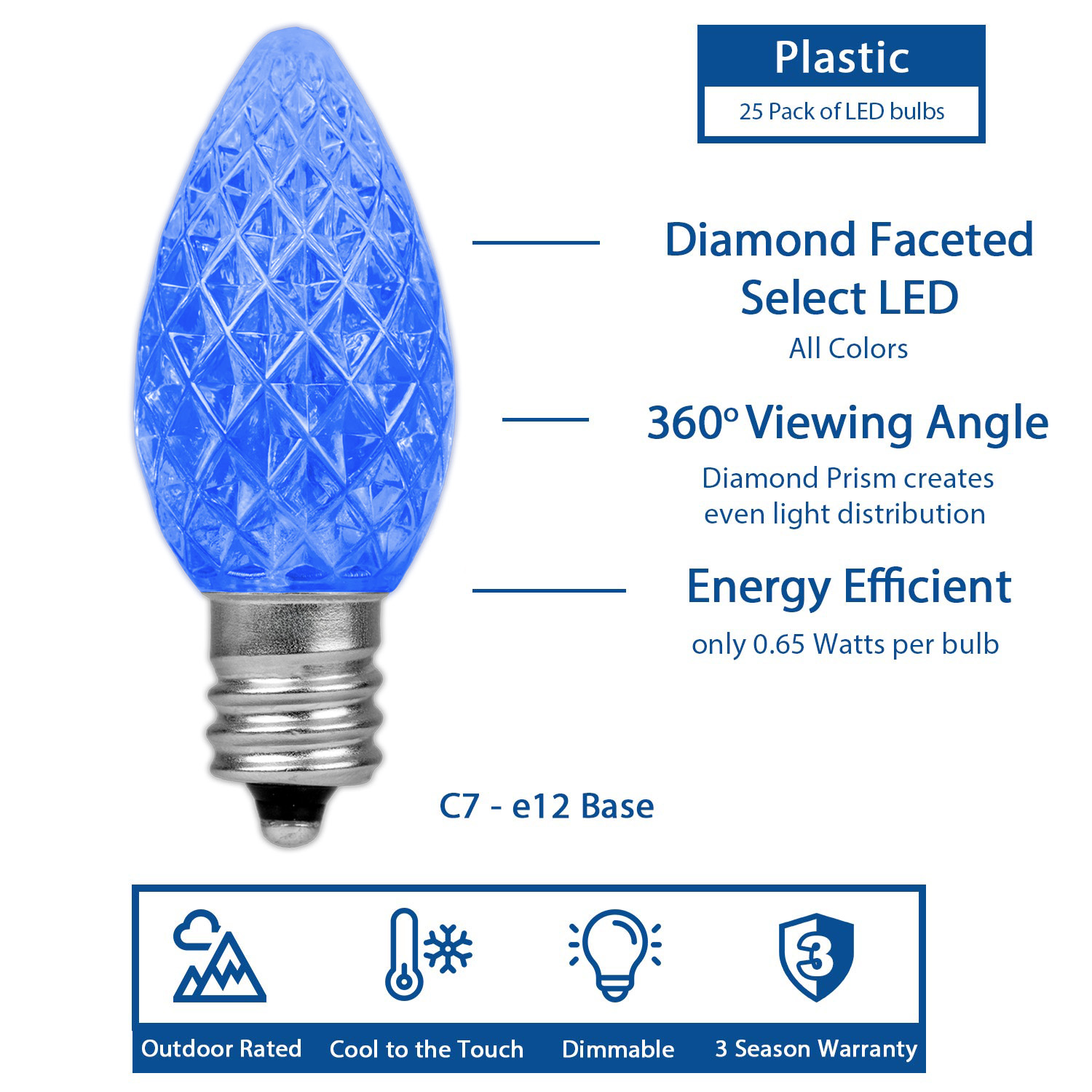 NL Select Blue C7 LED Replacement Bulbs 25 PackNovelty Lights | LED ...