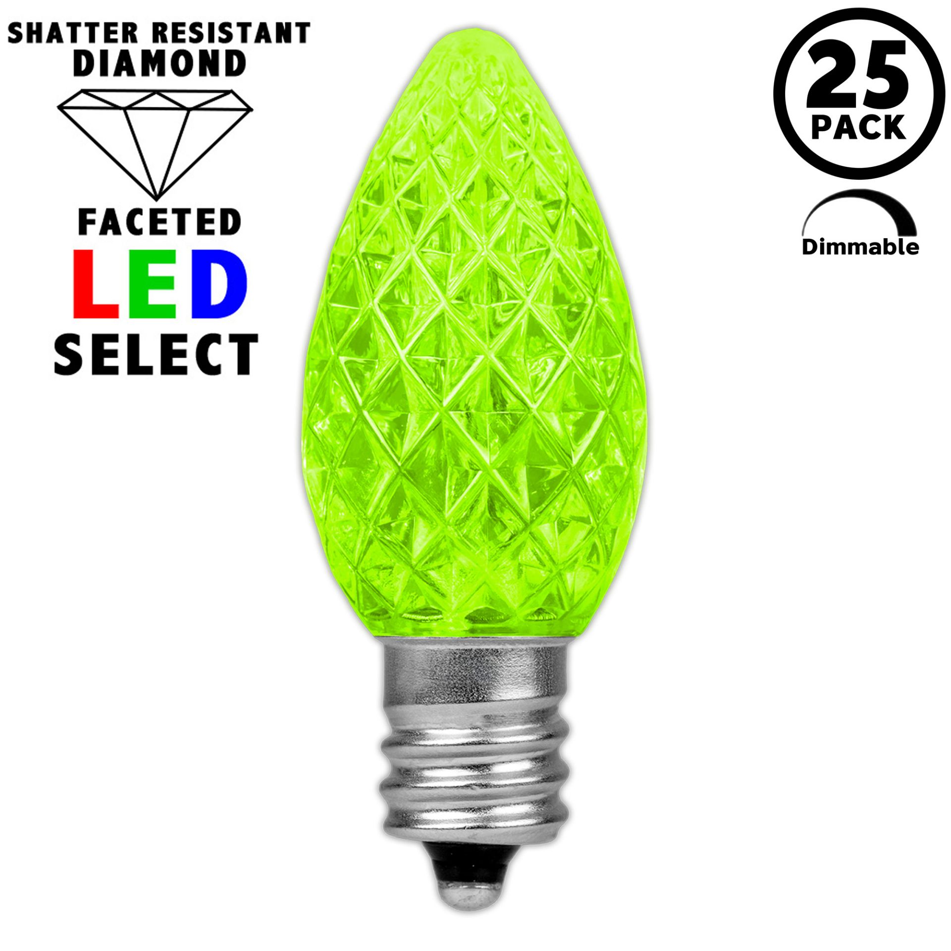 NL Select Lime Green C7 LED Replacement Bulbs 25 PackNovelty Lights ...