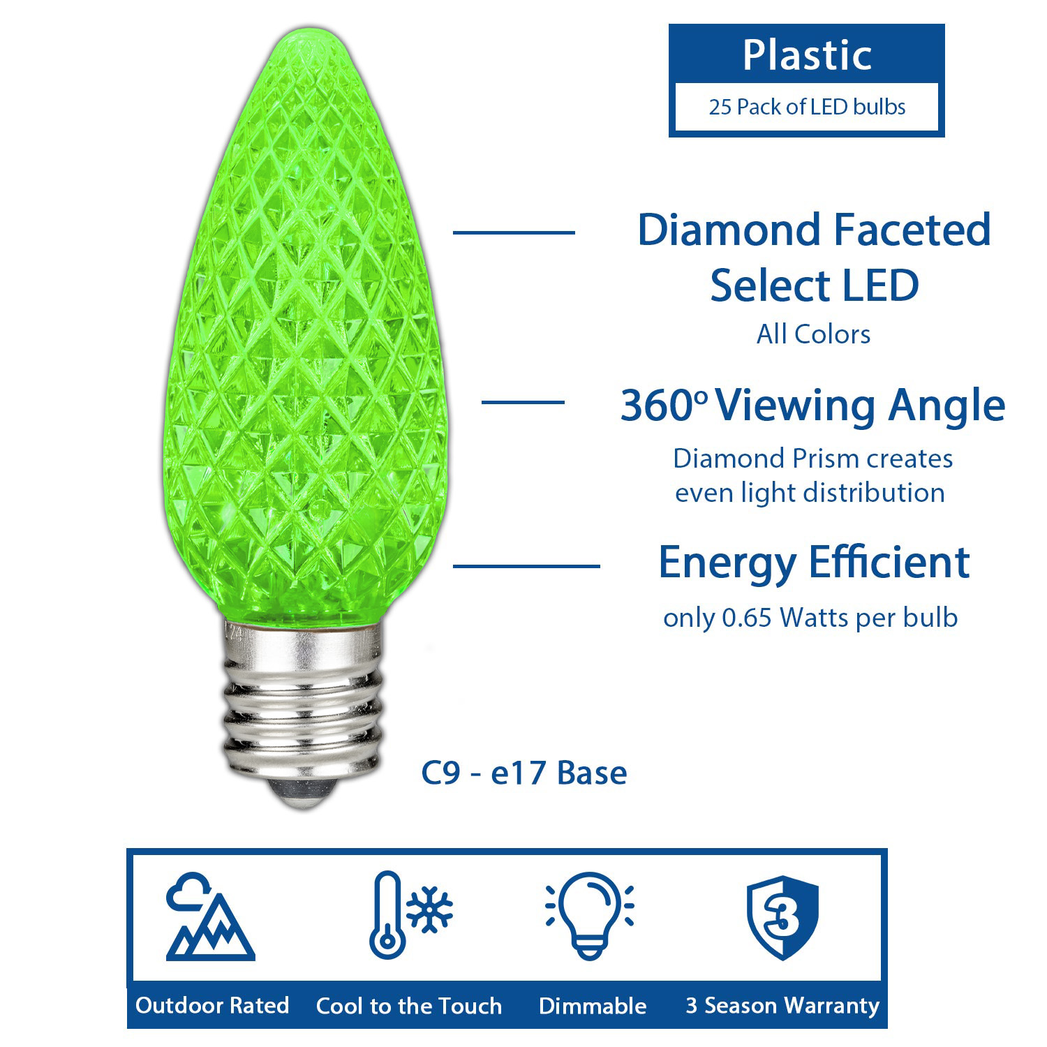NL Select LED Green C9 Replacement Christmas Lights 25 PackNovelty ...