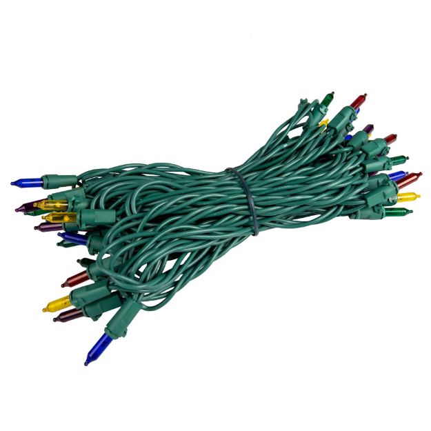 RetroGlo® Multi Color 35-Light Mini String – 17 ft Green Wire | UL ...