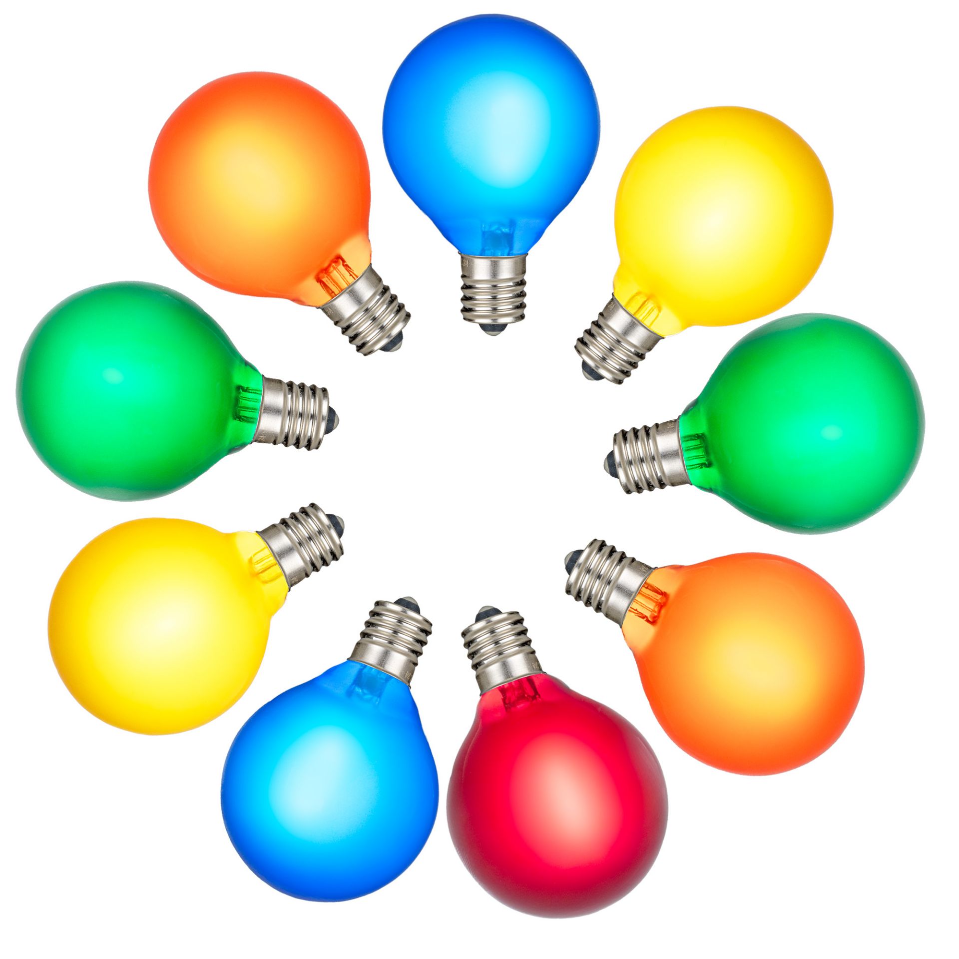 RetroGlo® Multi‑Color Satin G40 Globe Bulbs 25‑Pack LED Replacement ...