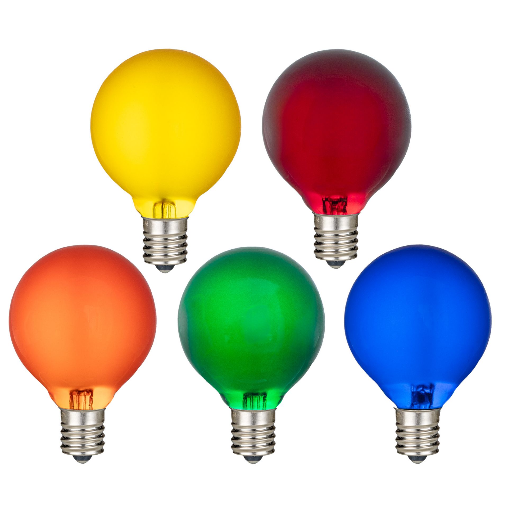 RetroGlo® Multi‑Color Satin G40 Globe Bulbs 25‑Pack LED Replacement ...