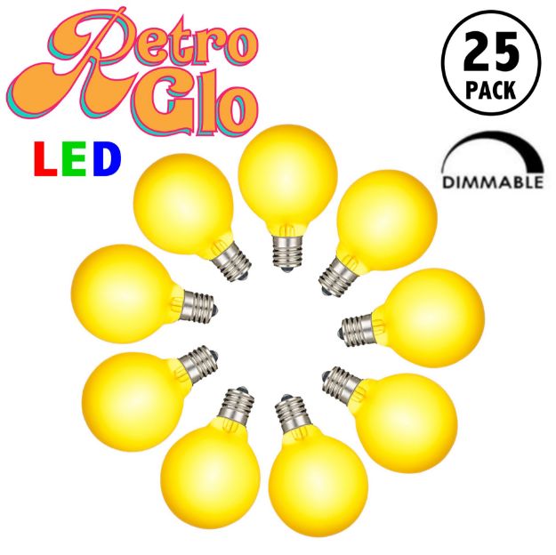 RetroGlo® Yellow Satin G40 Globe Bulbs 25‑Pack LED Replacement ...