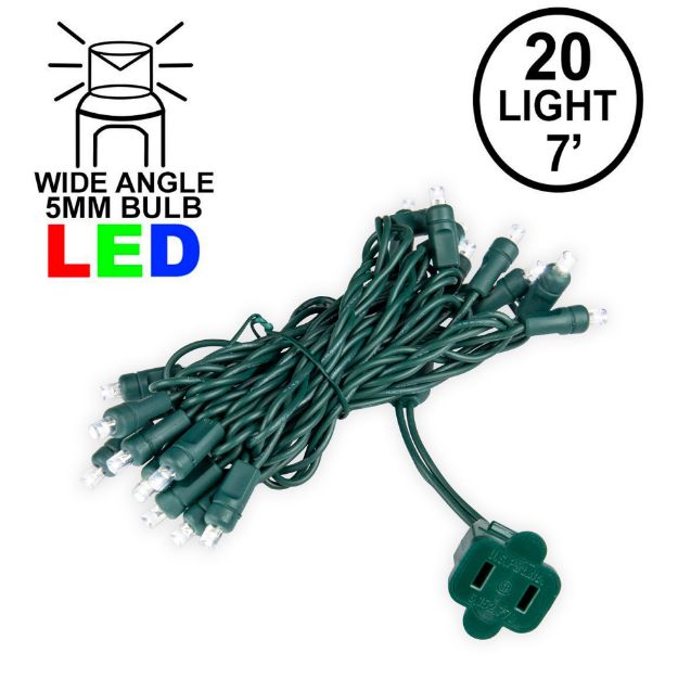 20 Light Pure White LED Christmas Light Set - Novelty Lights IncNovelty ...